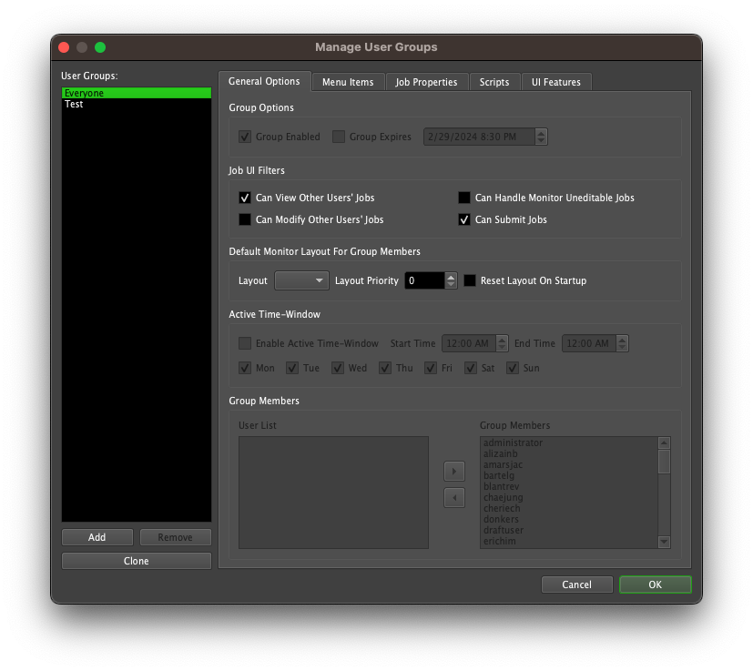 User Management — Deadline 10.3.1.4 documentation